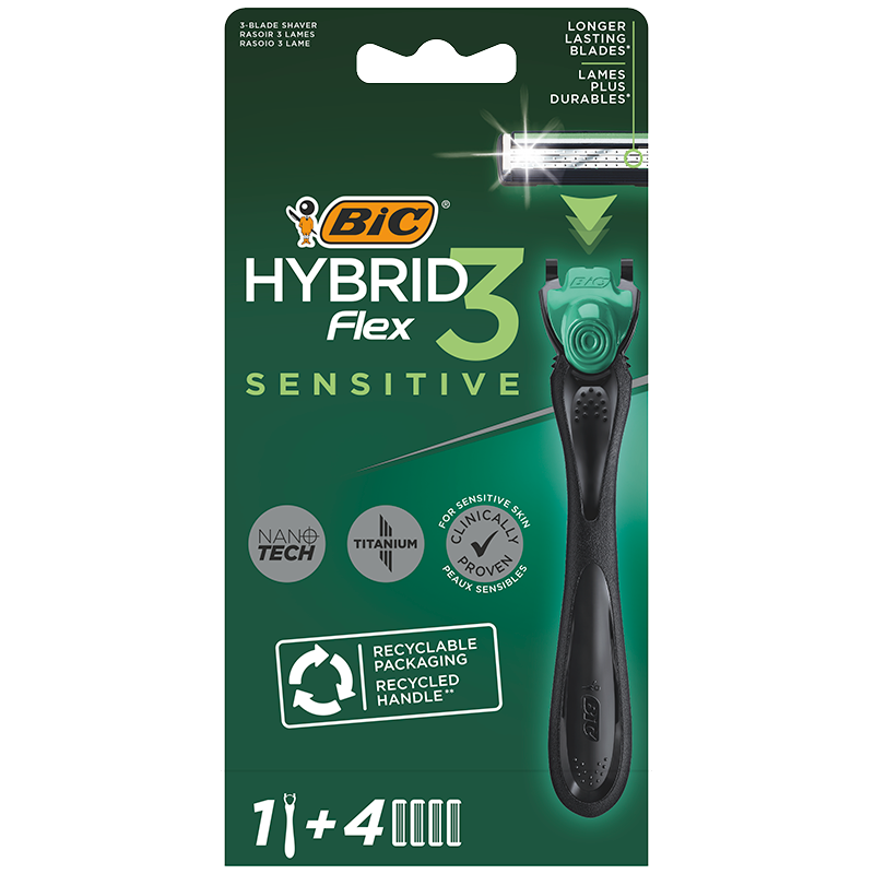 Köp BIC Hybrid Flex 3 Sensetive Skraber (4 stk) | Made4men